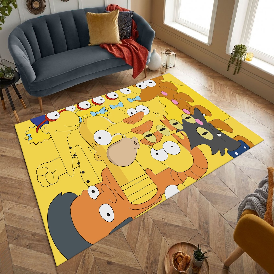 Simpsons Rug, Yellow Rug, Animation Rug, Karma Simpson Rug, Custom Rug ...