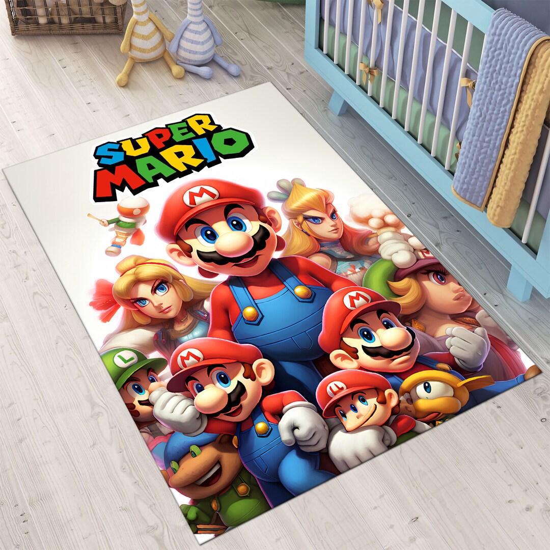 Super Mario Rug, Mario Rug, Kids Room Rug, Boys Room Rug, Home Decor ...