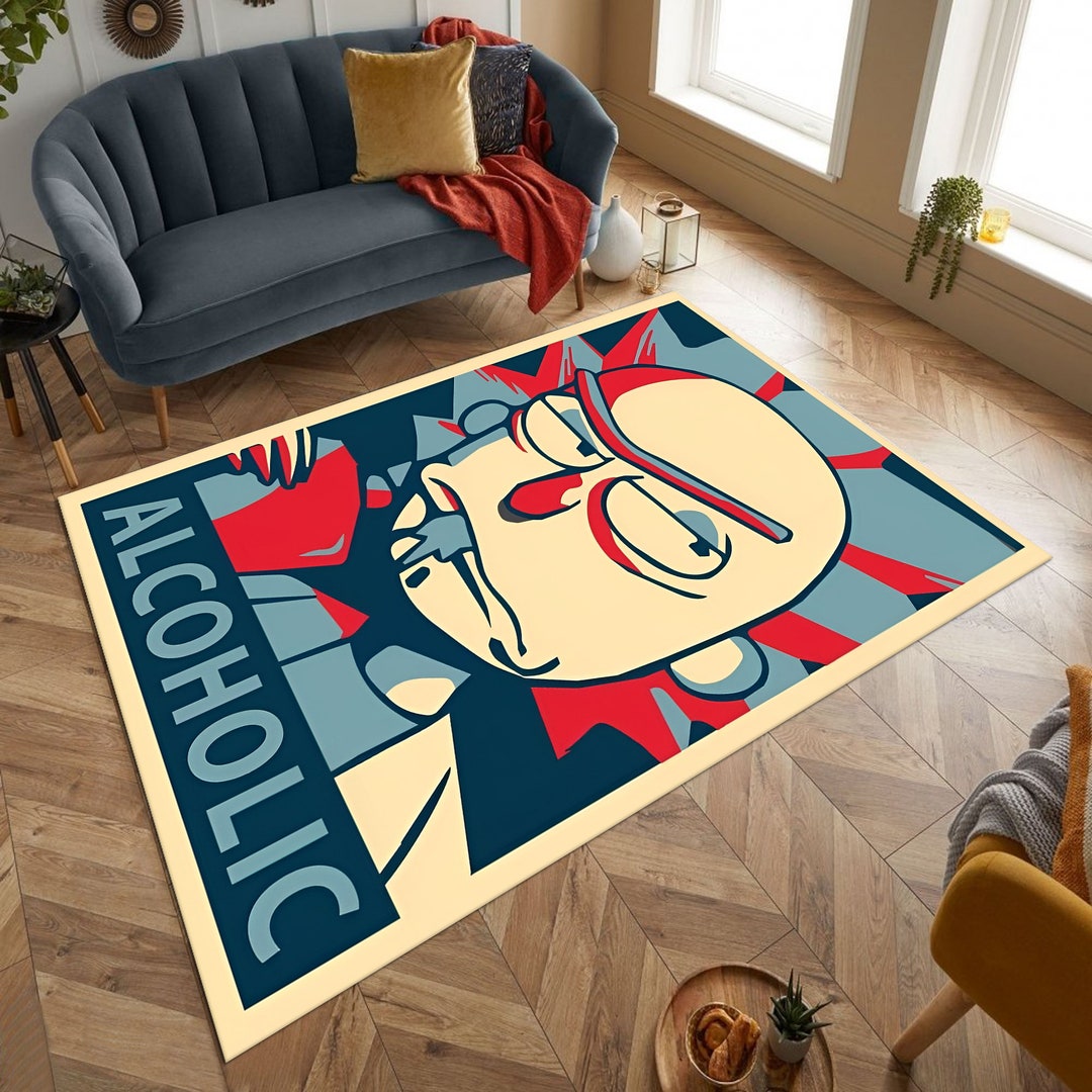 Rick and Morty Rug, Anime Rug, Animation Rug, Movie Themed Carpet ...