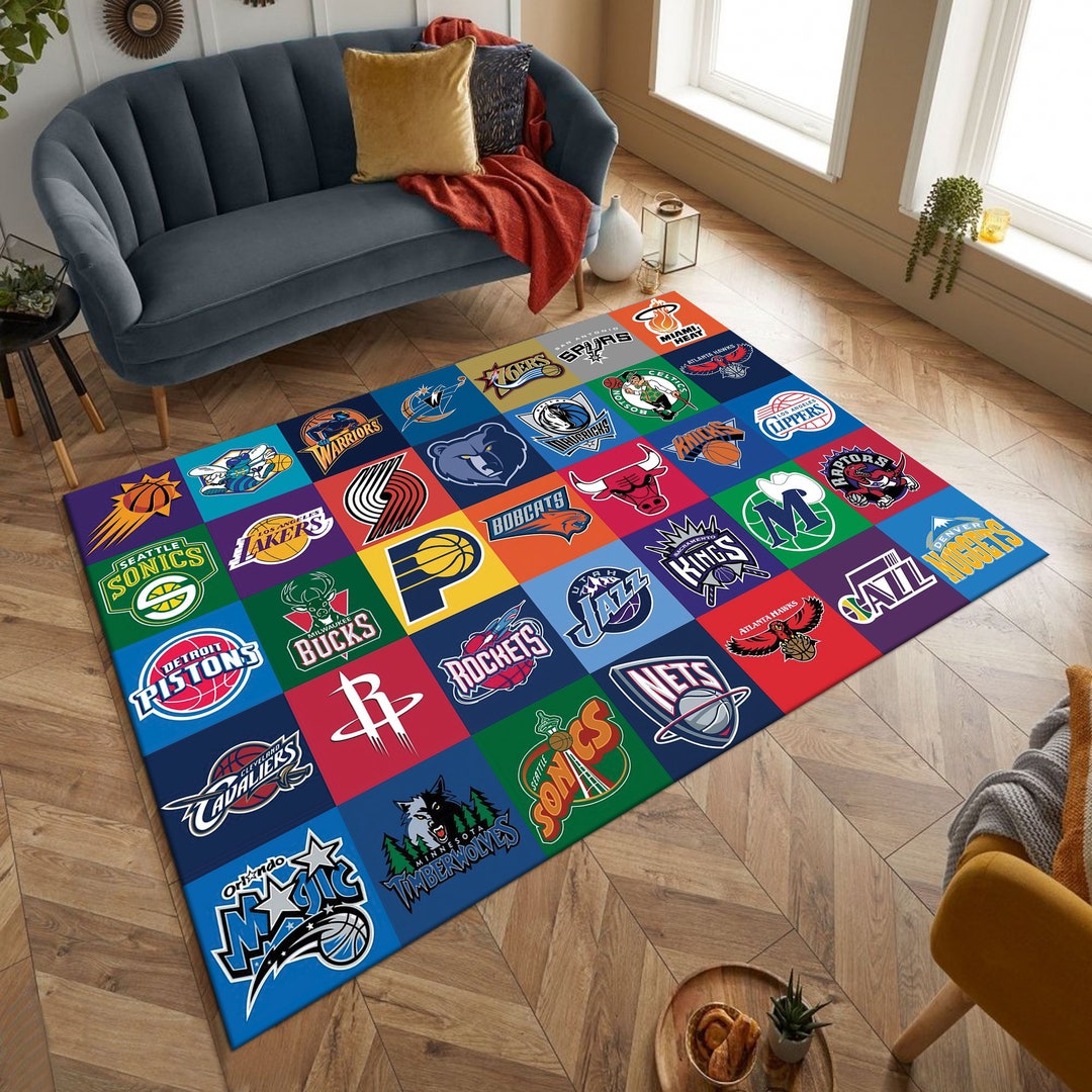 Basketball Rug teams Rug NBA Rugbasketbal Team Rug custom - Etsy