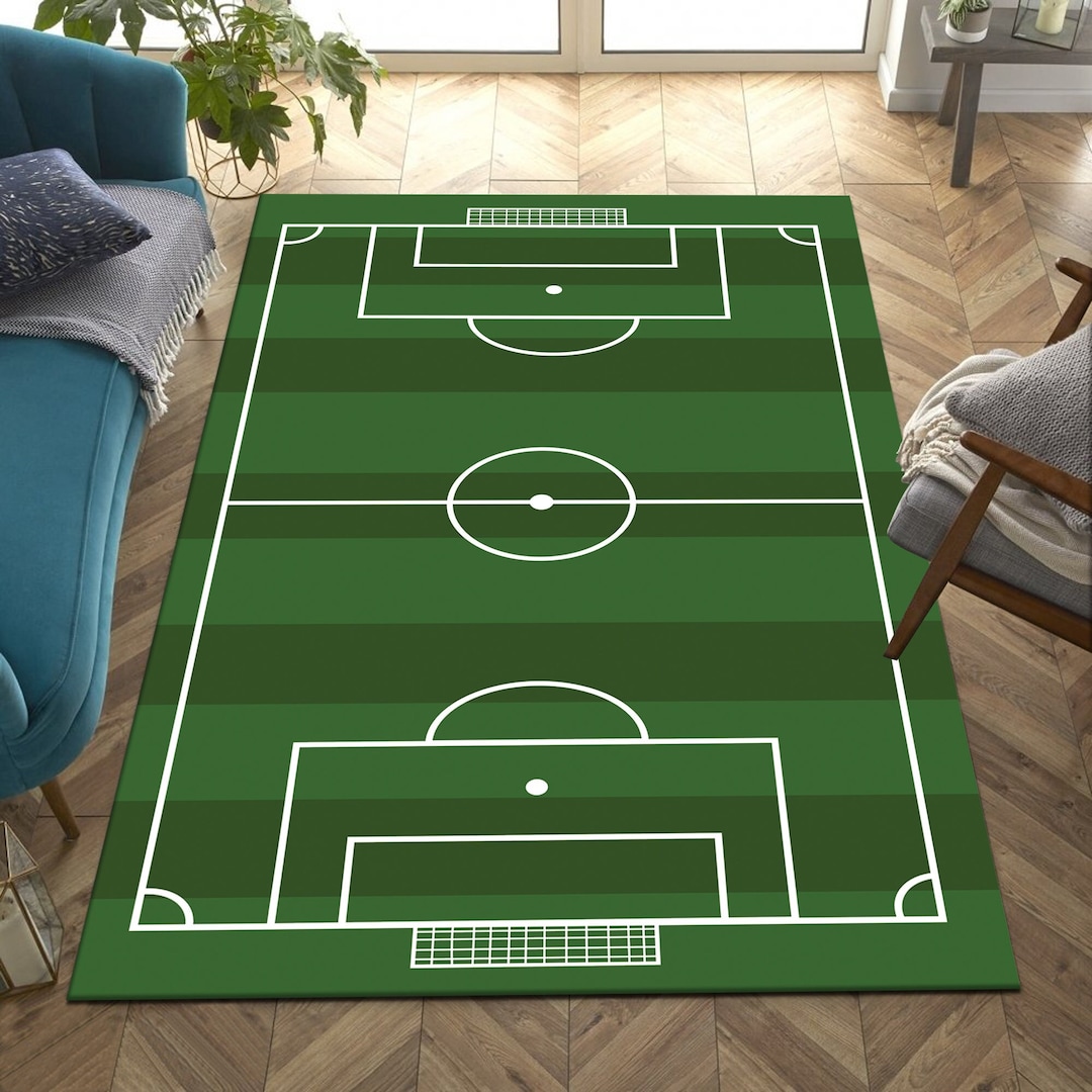 Football, Football Rug, Soccer Field Rug, Soccer Field Area Rug, Soccer ...