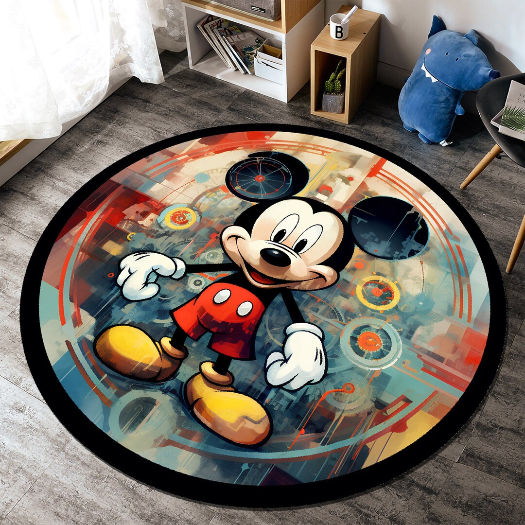 Mickey Mouse Rug, Round Rug, Kids Room Rug, Baby Room Decor, Popular ...