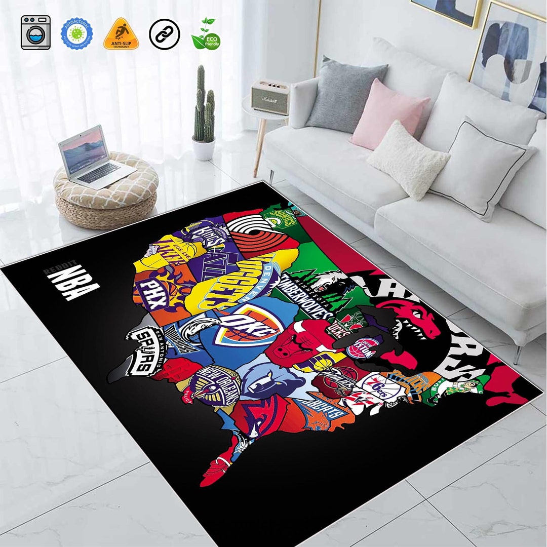 Nba Rug, Basketball Rug,nba Teams Rug,kids Rug,kids Room Rug, Digital ...