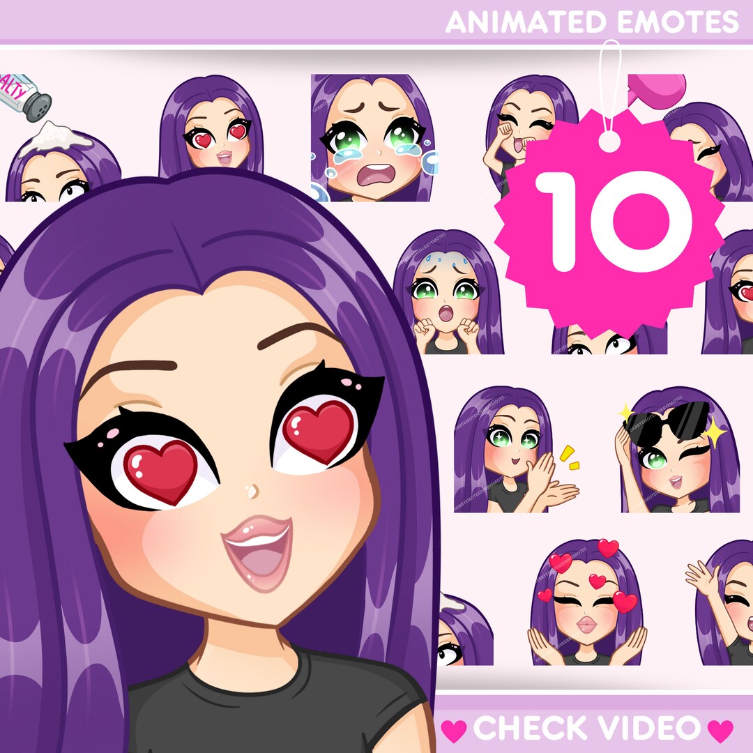 Emotes animados, 10 unidades de Emotes para Twitch, discord, Kick y ...