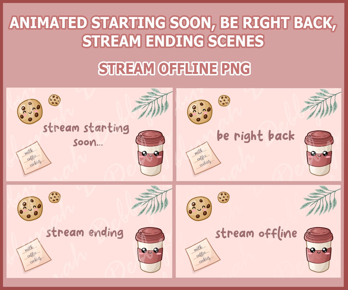 Cookies Twitch Overlay, Animated Stream Scenes - Starting Soon Screen ...