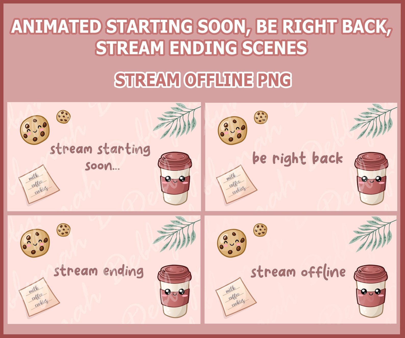 Cookies Twitch Overlay, Animated Stream Scenes - Starting Soon Screen ...