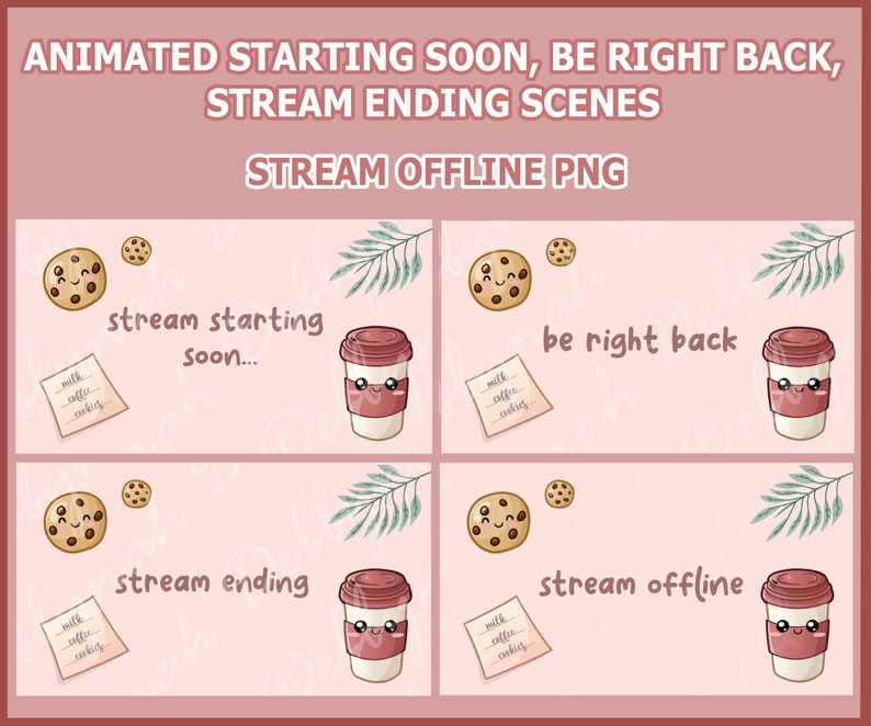 Cookies Twitch Overlay, Animated Stream Scenes - Starting Soon Screen ...