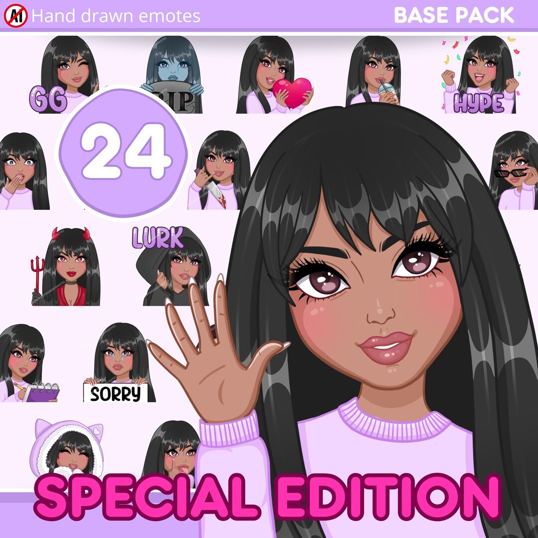 Twitch Emotes, Fringe Emotes Pack 24pcs for Discord, Youtube and Any ...