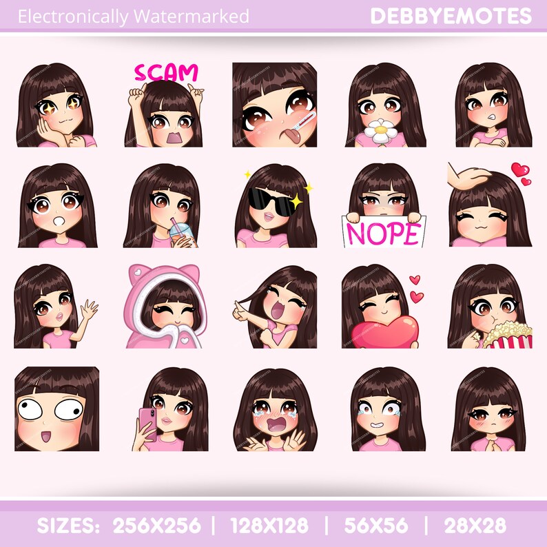 Bangs Emotes for Twitch, Bundle 85pcs for Discord, Tiktok and Any ...