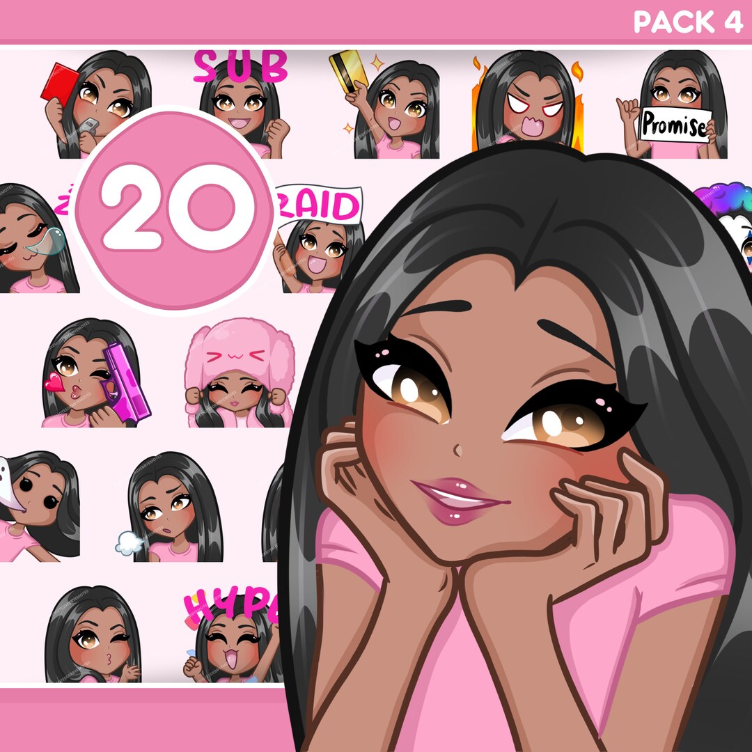 Twitch Girl Emotes, Bundle 20pcs for Discord, Youtube and Any Stream ...