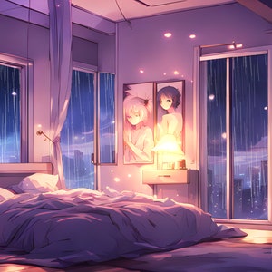 Rain Vtuber Background for Stream, Animated Rain Room, Vtuber Stream ...
