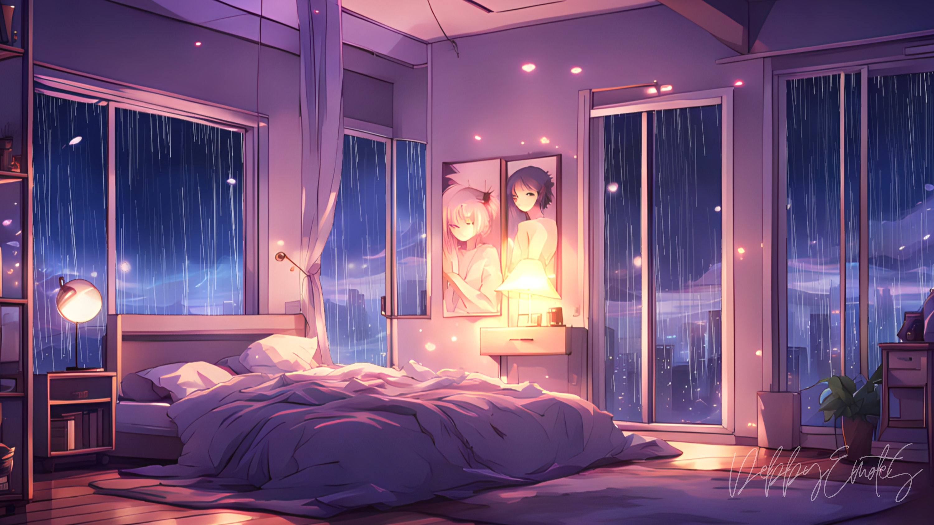 Rain Vtuber Background for Stream, Animated Rain Room, Vtuber Stream ...
