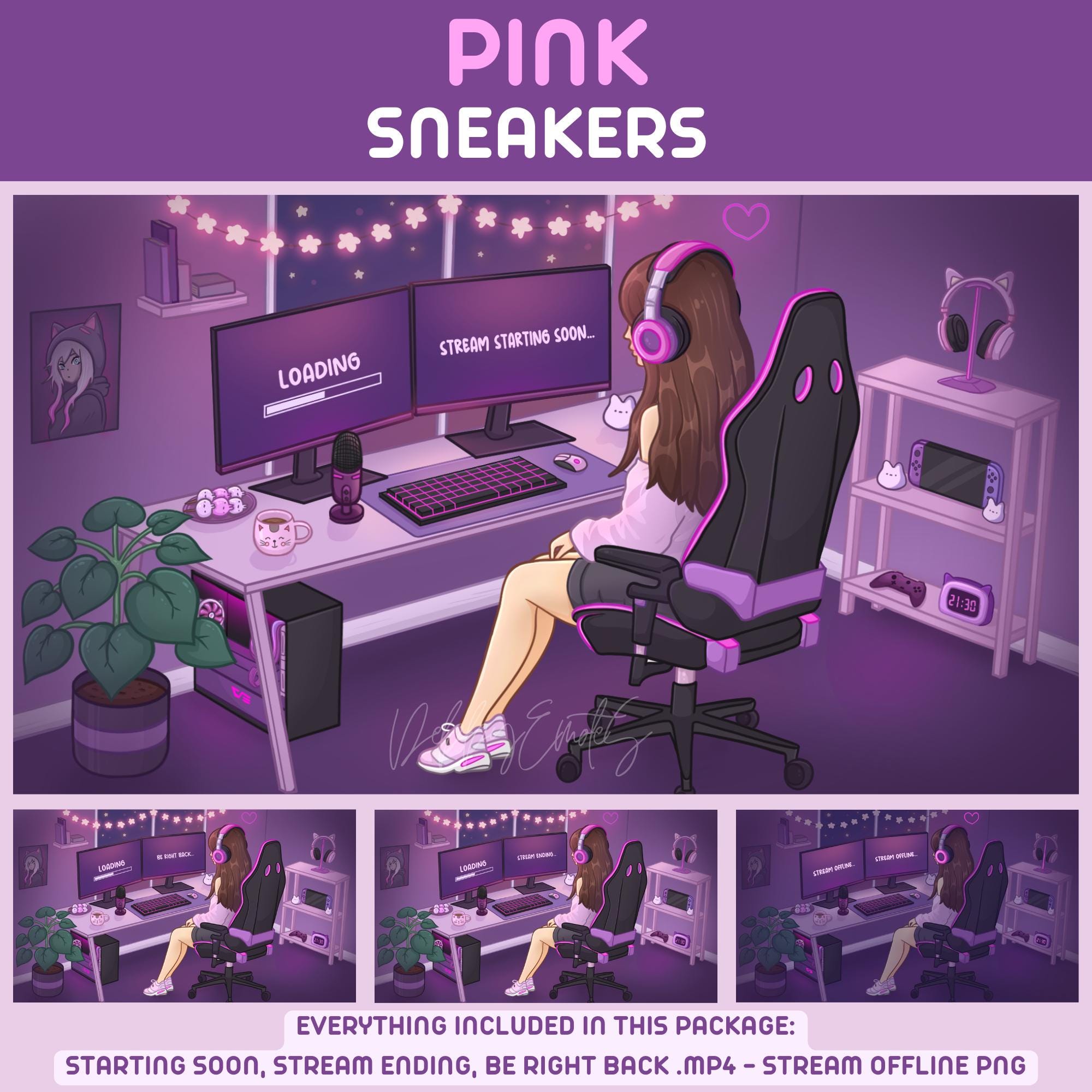 Twitch Overlays, Animated Twitch Switch Scenes for Stream [brown Hair ...