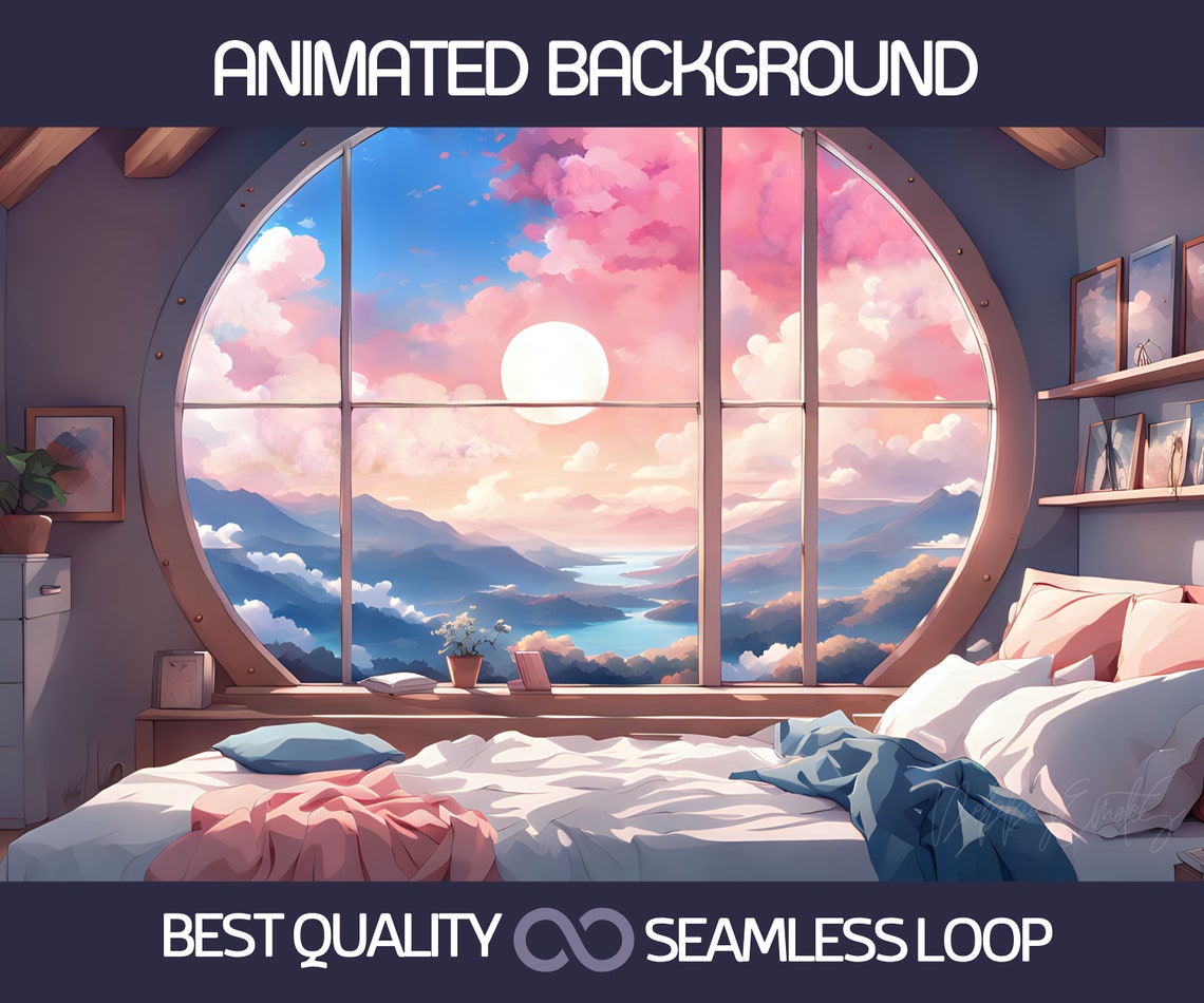 Stream Background Vuber, Animated Virtual Room, Vtuber Stream Design ...