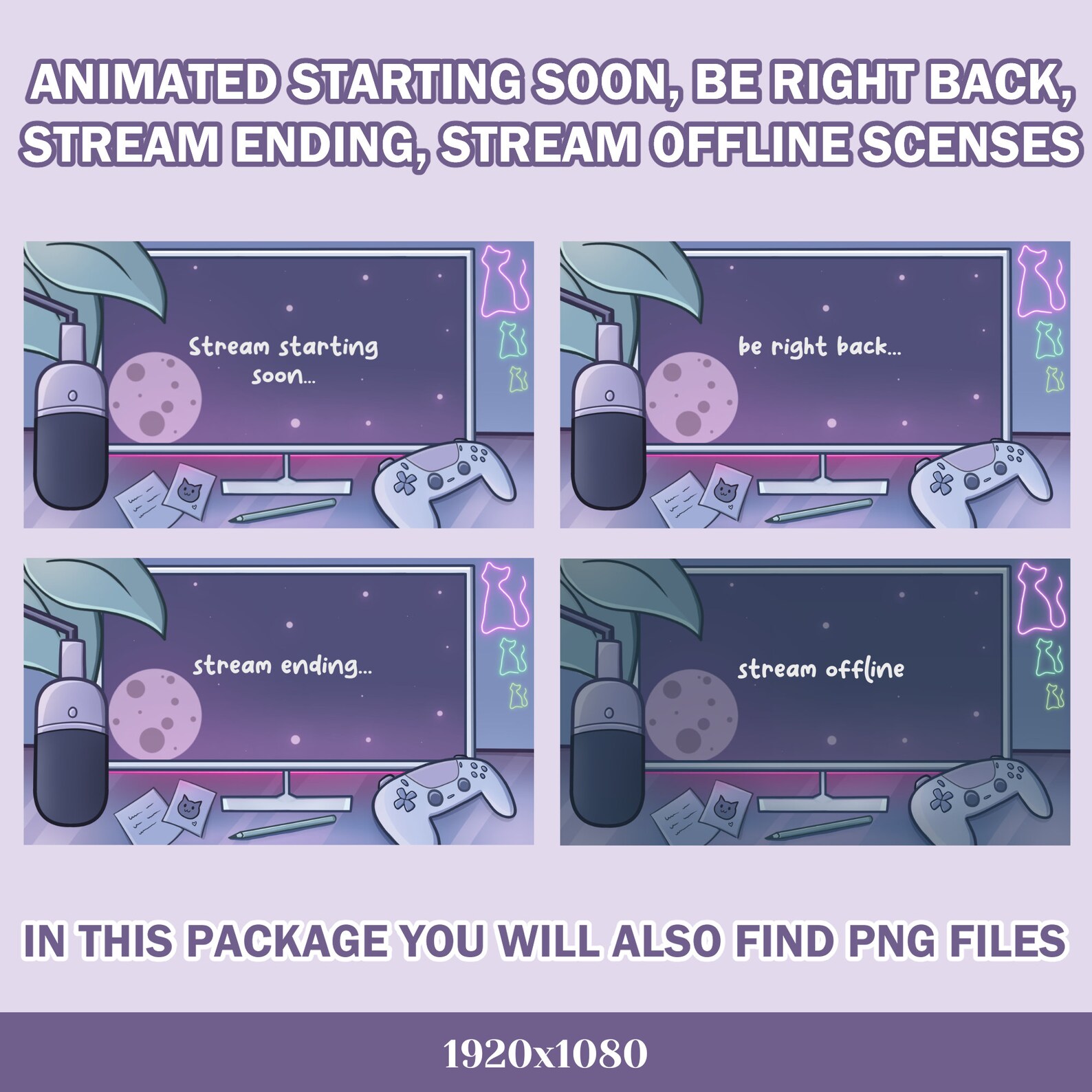Lofi Desk Overlay, Twitch Animated Overlay - Starting Soon Screen, Be ...
