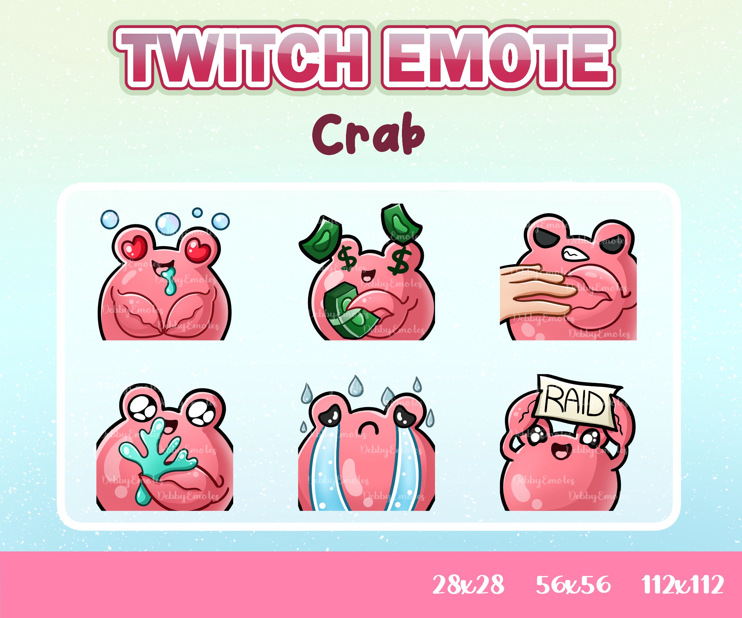Crab Emotes Set for Streamers - Spicy up Your Twitch, Discord, and ...