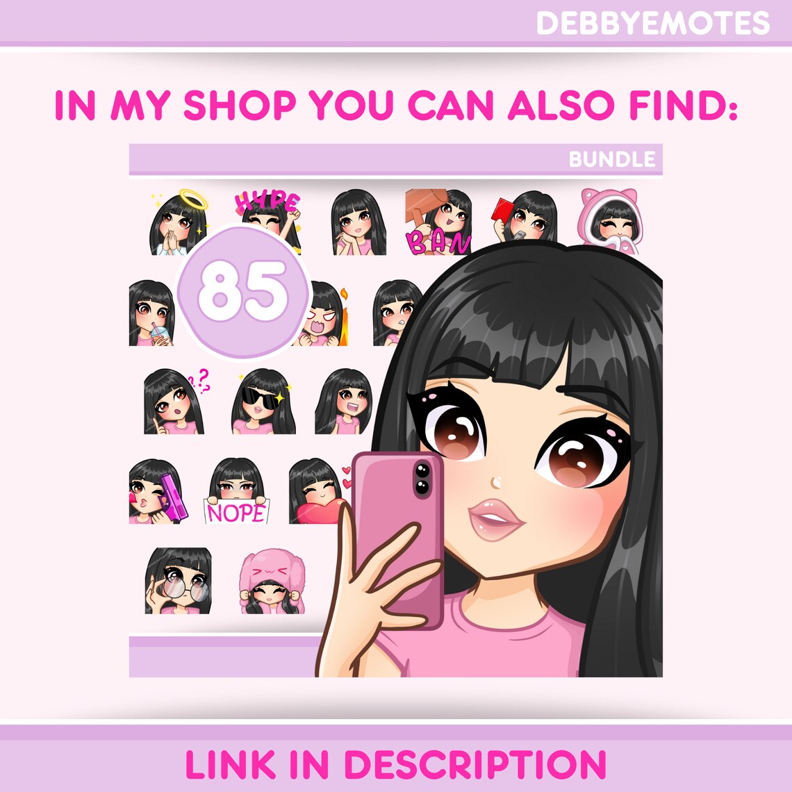 Bangs Animated Emotes, 10 Pcs Girl Emotes for Twitch, Discord and Any ...