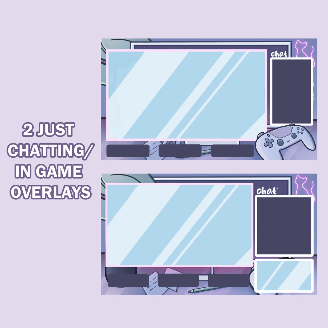 Animated Lofi Desk, Twitch Overlay Just Chatting Scenes, in Game Scene ...