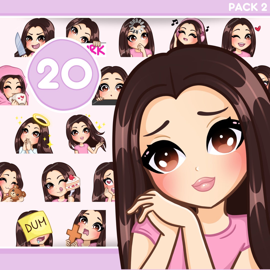 Twitch Emotes, Girl Bundle Pack 20 Pcs for Discord, Youtube and Any ...