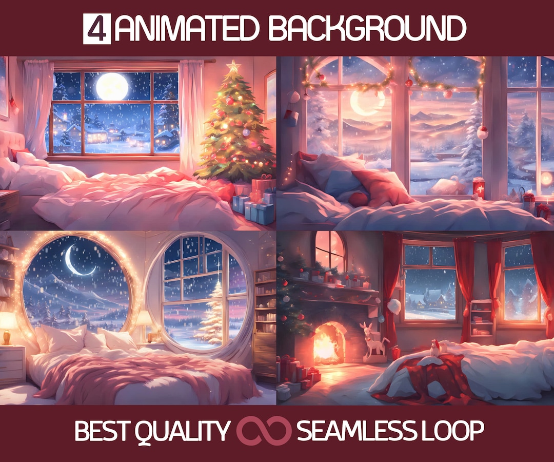 Christmas Vtuber Background, 4 Vtuber Winter Animated Background ...