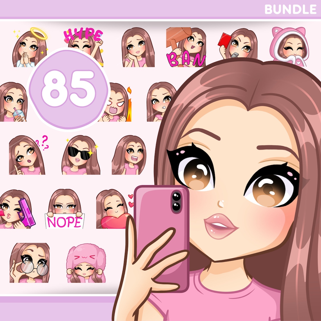 Girl Emotes, Bundle 85pcs for Twitch, Tiktok, Youtube and Any Stream ...