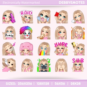 Girl Emotes, Bundle 20pcs for Discord, Kick, Youtube and Any Stream and ...