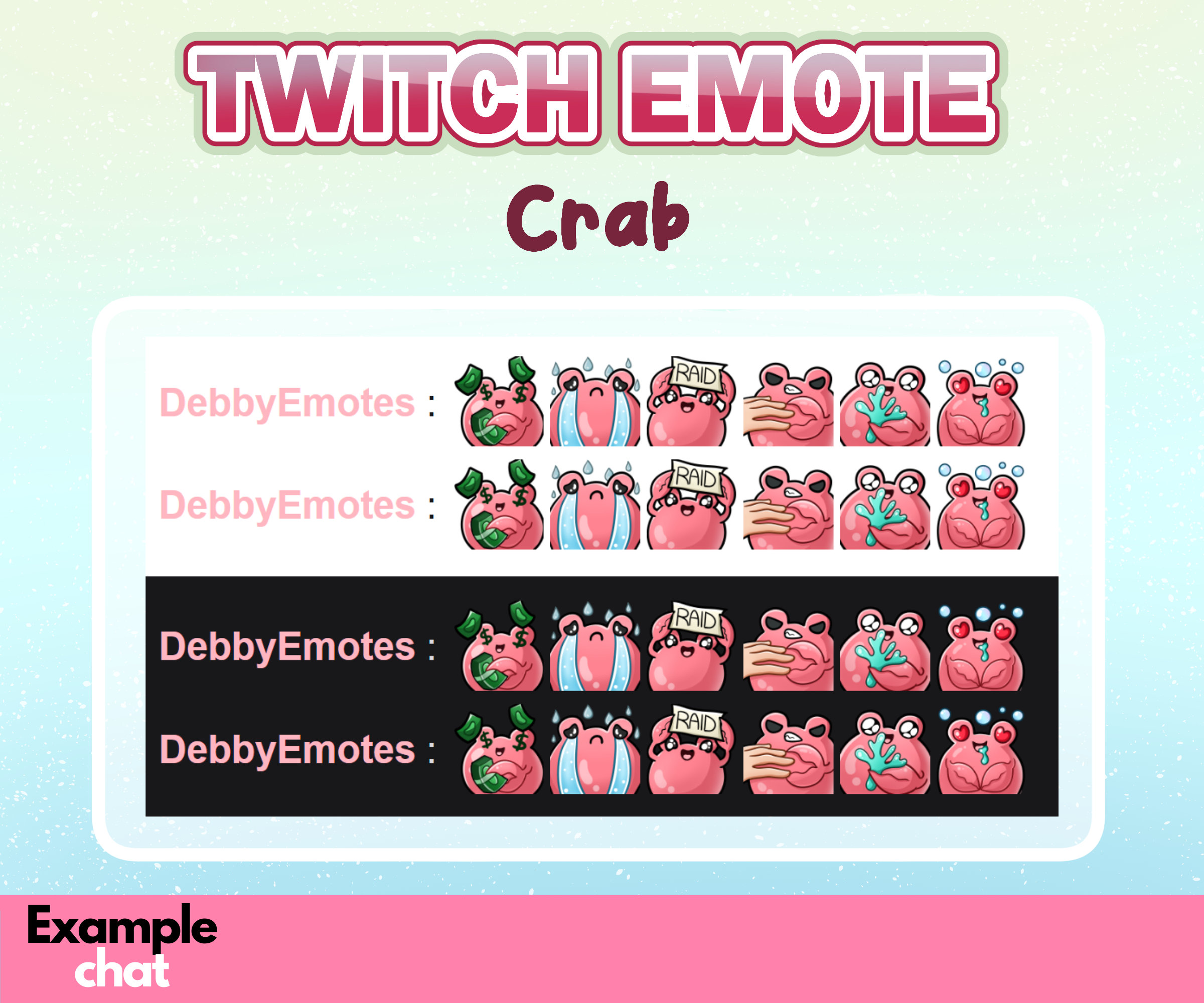 Crab Emotes Set for Streamers Spicy up Your Twitch, Discord, and ...