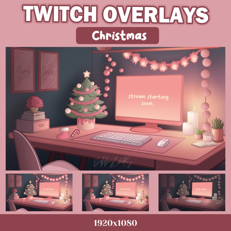 Christmas Twitch Overlays, Animated Stream Scenes for Winter - Lofi ...