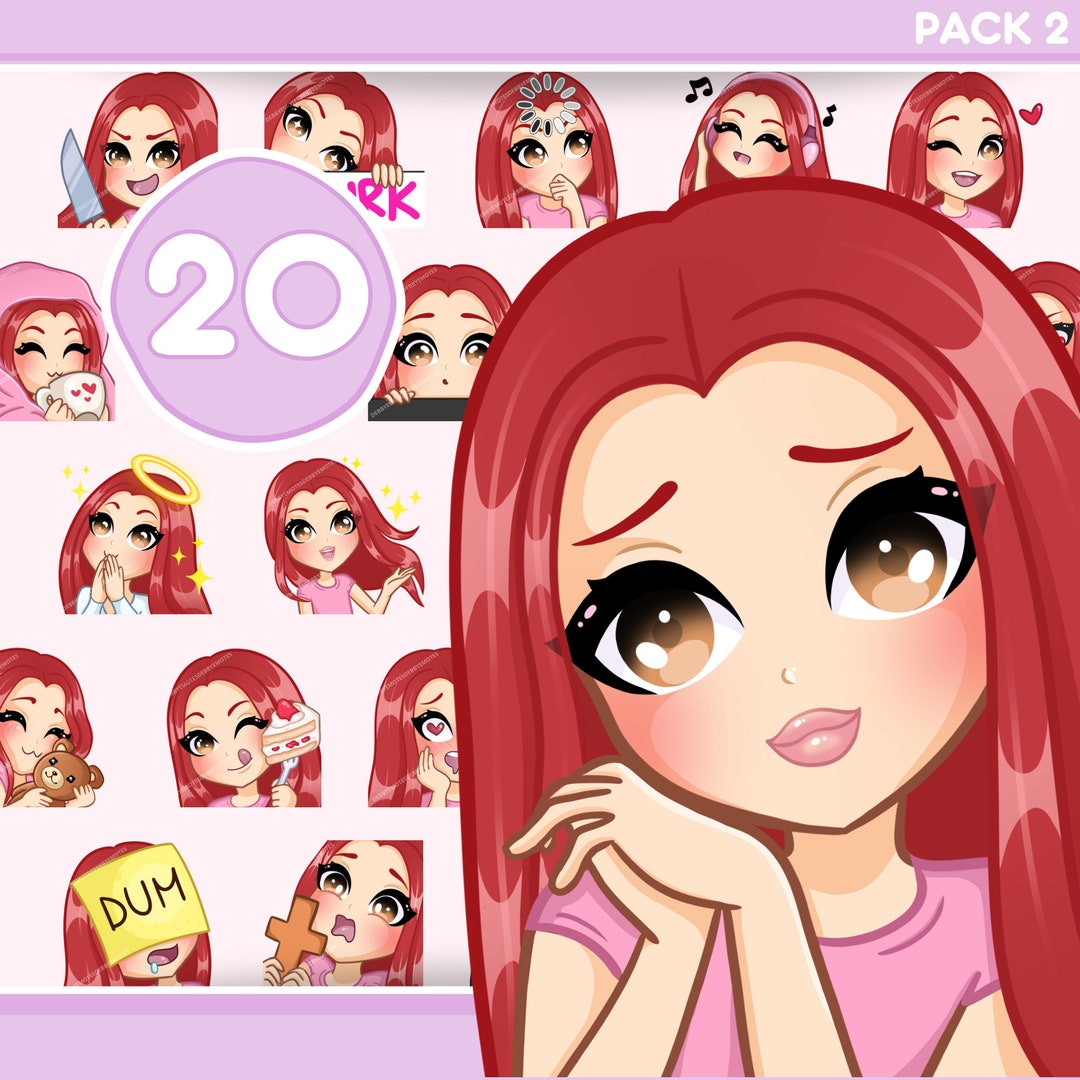Cute Girl Emotes, Bundle Pack 20 Pcs for Discord, Twitch, Kick and Any ...