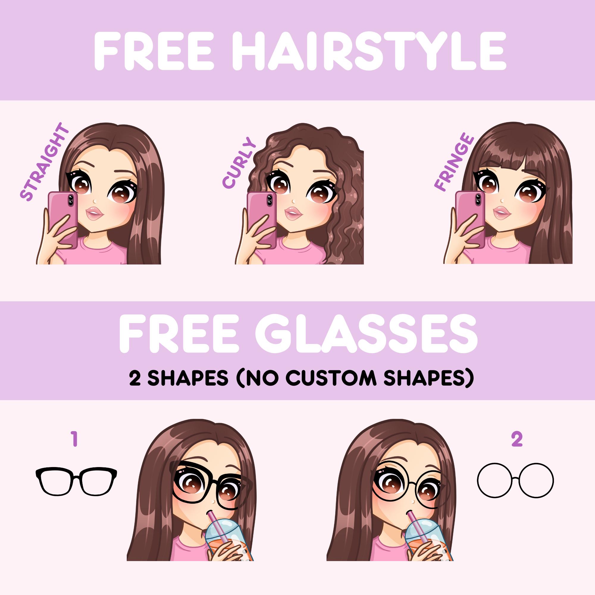 CUSTOM ANIMATED EMOTES, Custom Colors and Glasses, Love Girl Animated ...