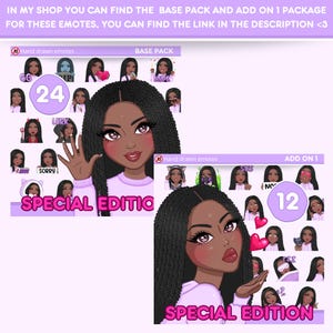 Black Girl Emotes Braids Pack 16pcs for Twitch, Discord, Youtube and ...