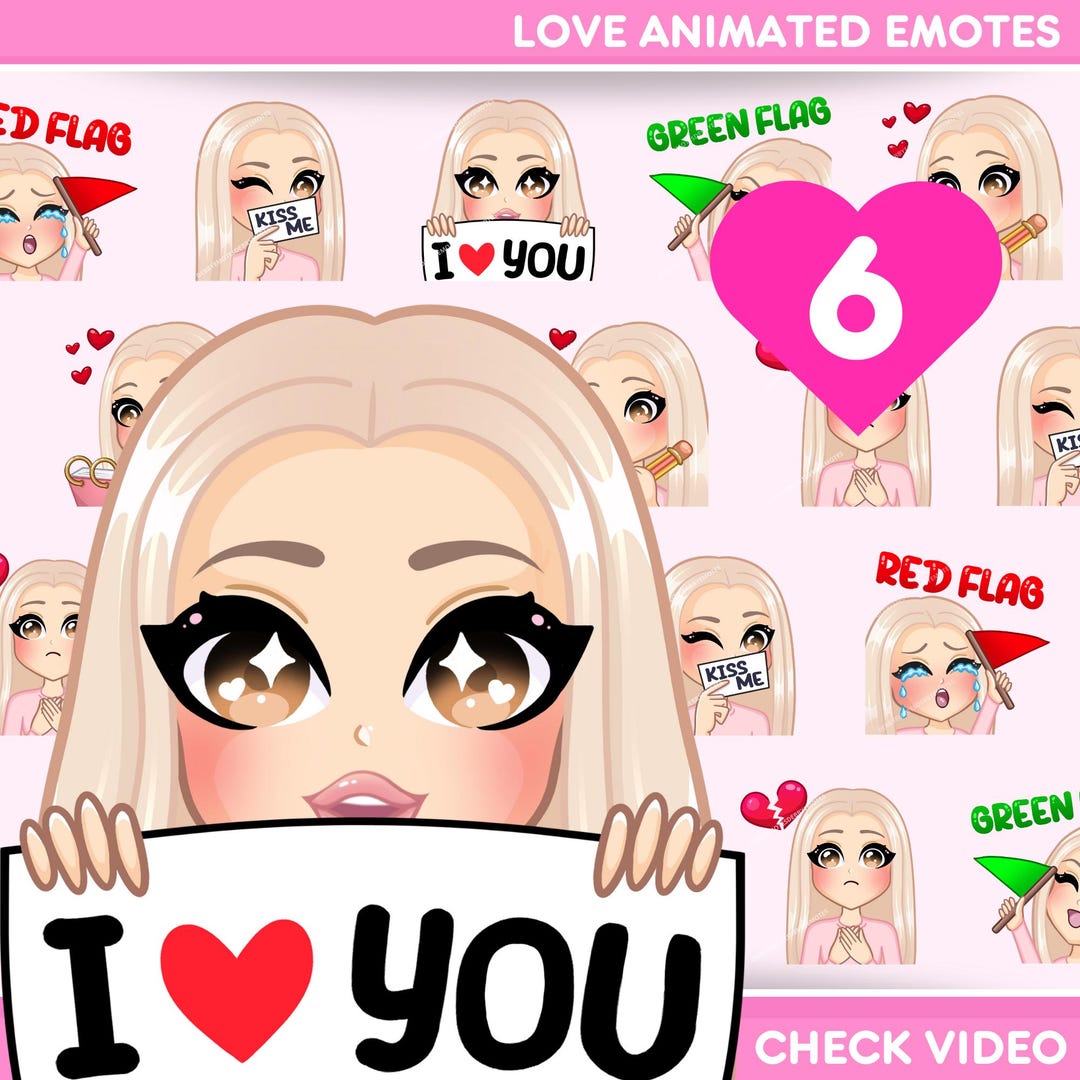 Love Animated Emotes, 6 Pcs Emotes for Discord, Twitch and Any Stream ...