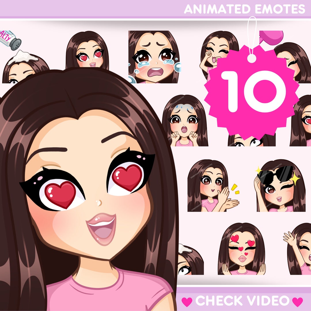 Girl Emotes Animated , 10 Pcs for Twitch, Discord and Any Stream and ...