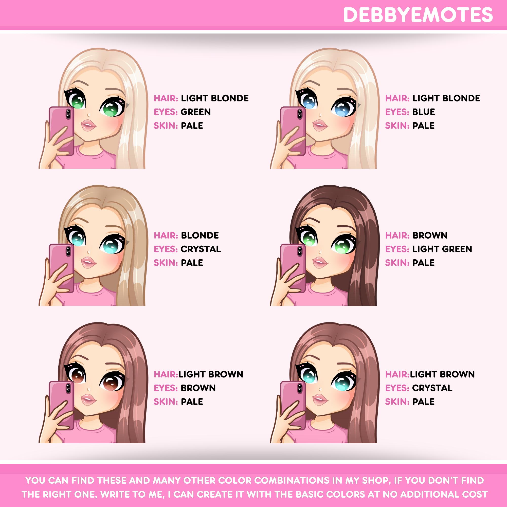Animated Girl Emotes, 6 Pcs Love Emotes for Twitch, Discord and Any ...