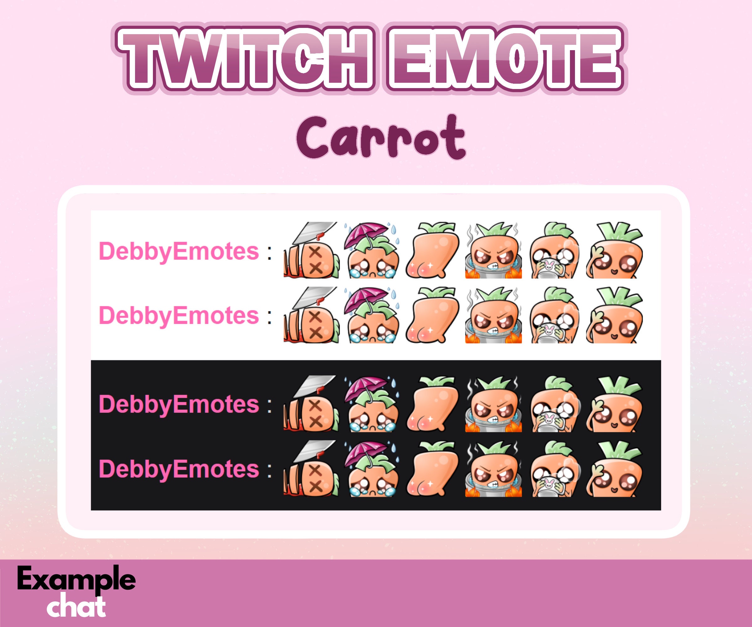 Carrot Emotes Twitch 6 Pack Emotes for Discord and Youtube - Etsy