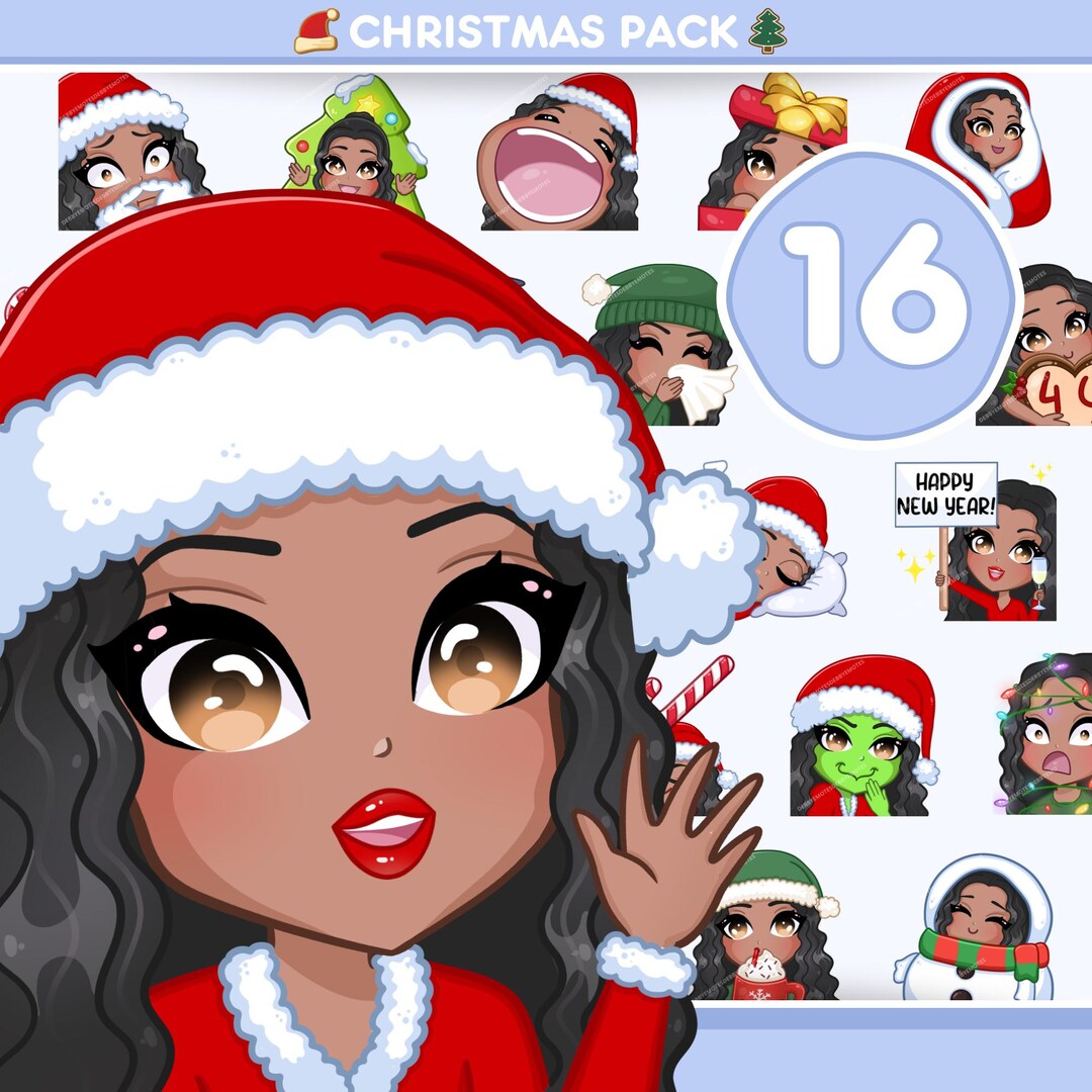 Girl Emotes for Christmas, Santa Claus Bundle for Twitch and Any Stream ...