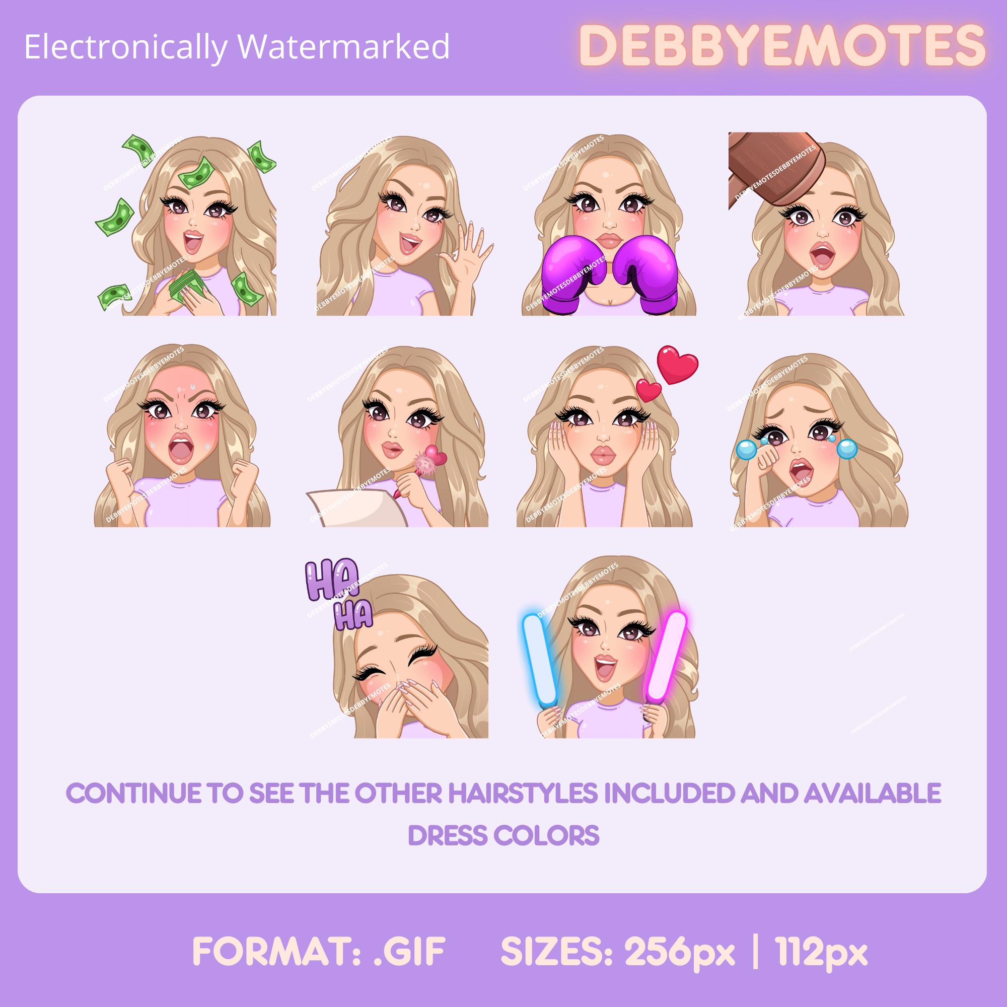 Cute Animated Girl Emotes | Twitch & Discord Emotes Pack | 10 Animated ...