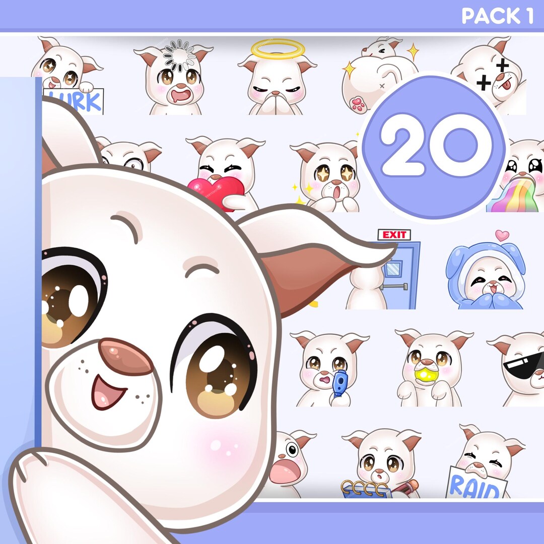 Dog Emotes, Pitbull Emotes 20 Pcs for Twitch, Discord and Any Stream ...