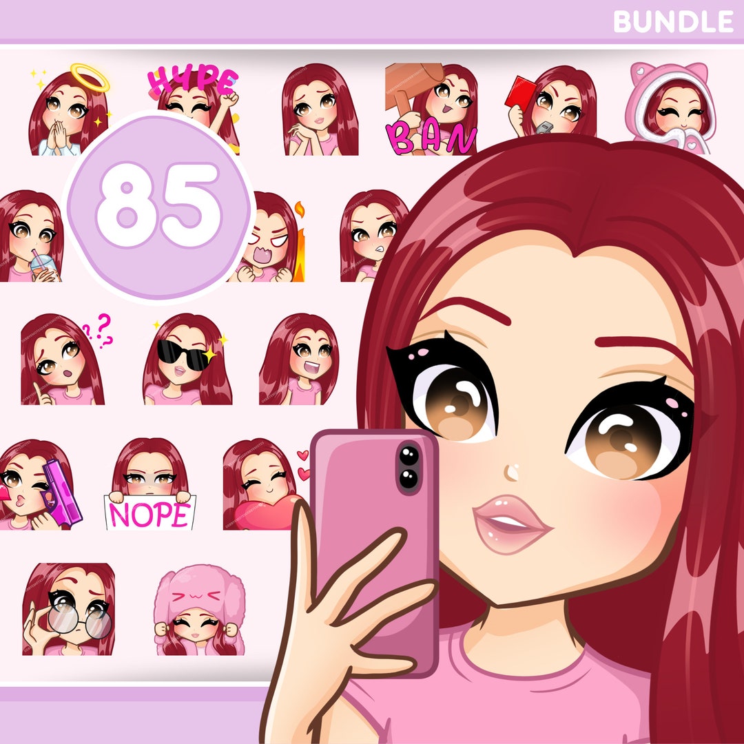 Girl Emotes, Bundle 85pcs for Discord, Twitch, Tik Tok and Any Stream ...