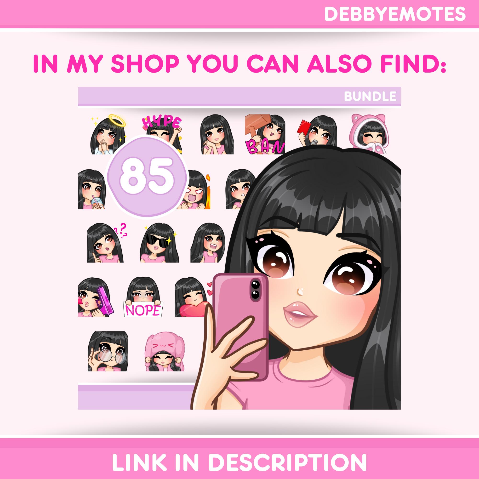 Animated Girl Emotes, 6 Pcs Love Emotes for Twitch, Discord and Any ...