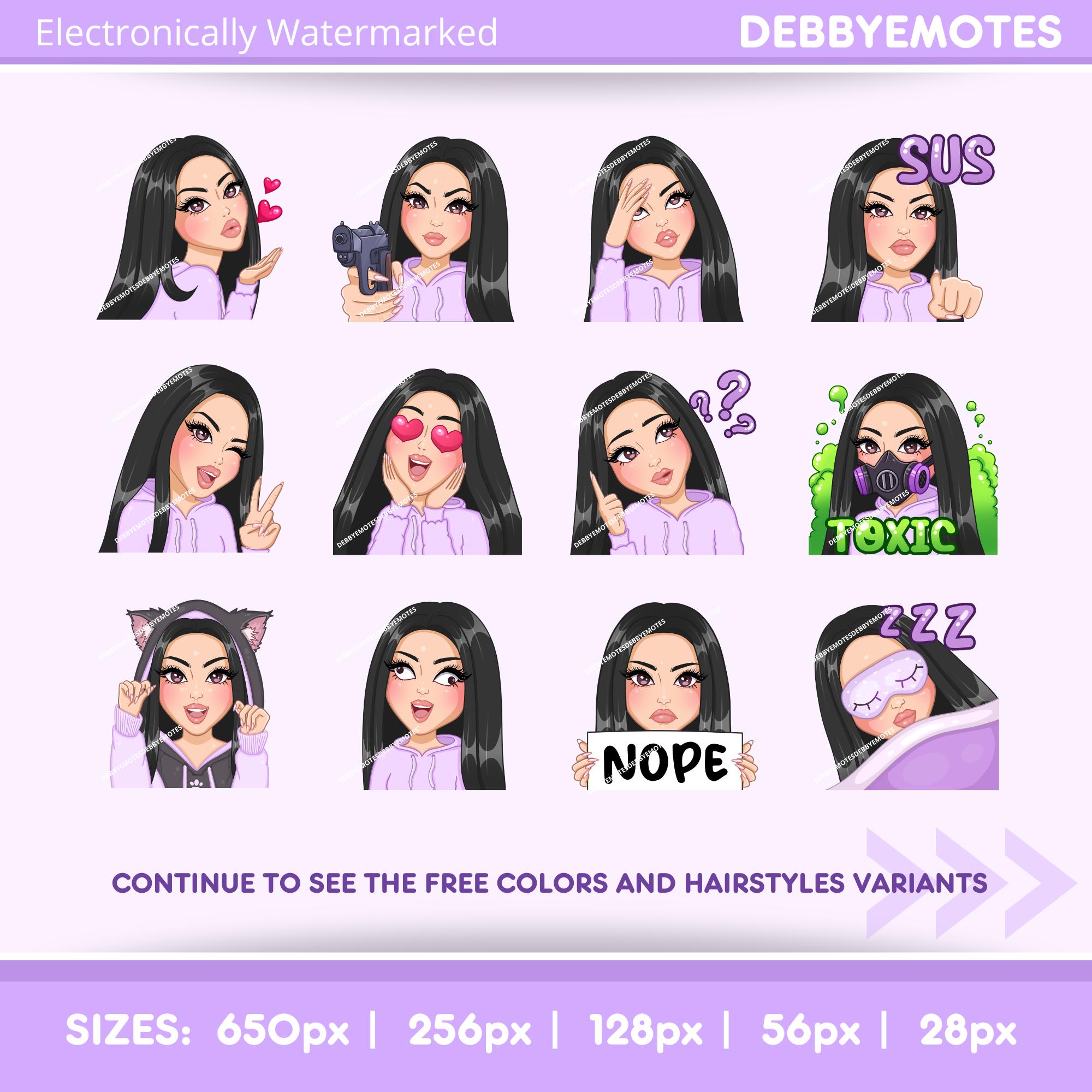 Twitch Emotes, Girly Emotes Pack 12pcs for Discord, Youtube and Any ...