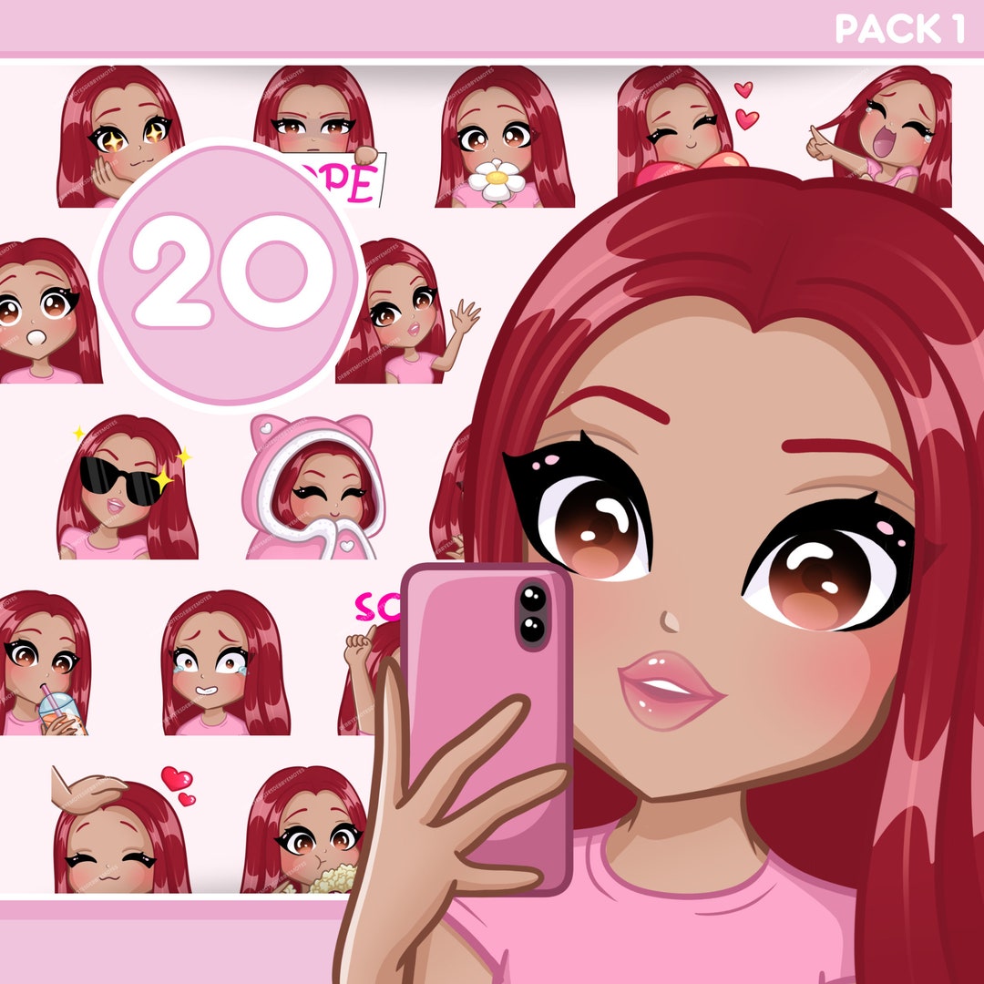 Twitch Girl Emotes, Bundle Pack 20pcs for Discord, Youtube and Any ...