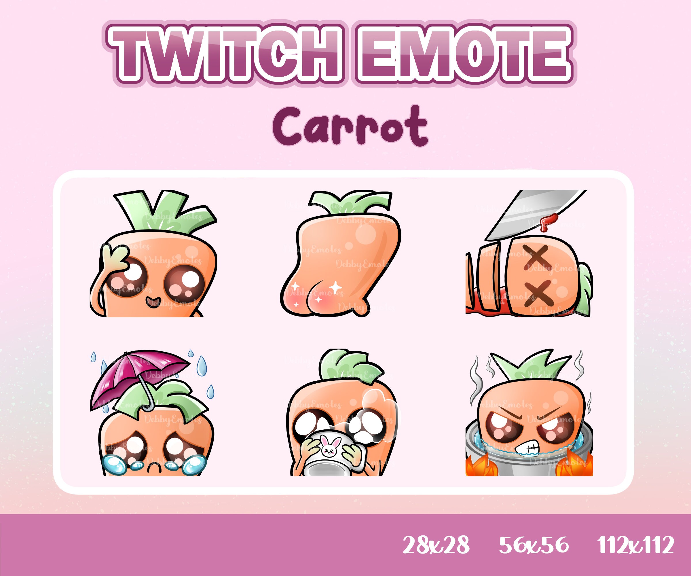 Carrot Emotes Twitch 6 Pack Emotes for Discord and Youtube - Etsy