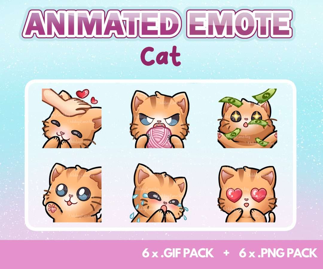Twitch Emote Animation, Cat Emote Twitch - 6 Emotes Pack - Etsy