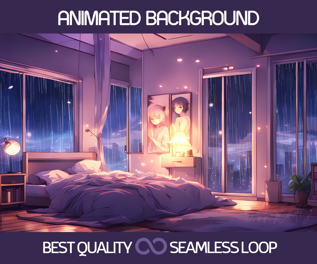 Rain Vtuber Background for Stream, Animated Rain Room, Vtuber Stream ...