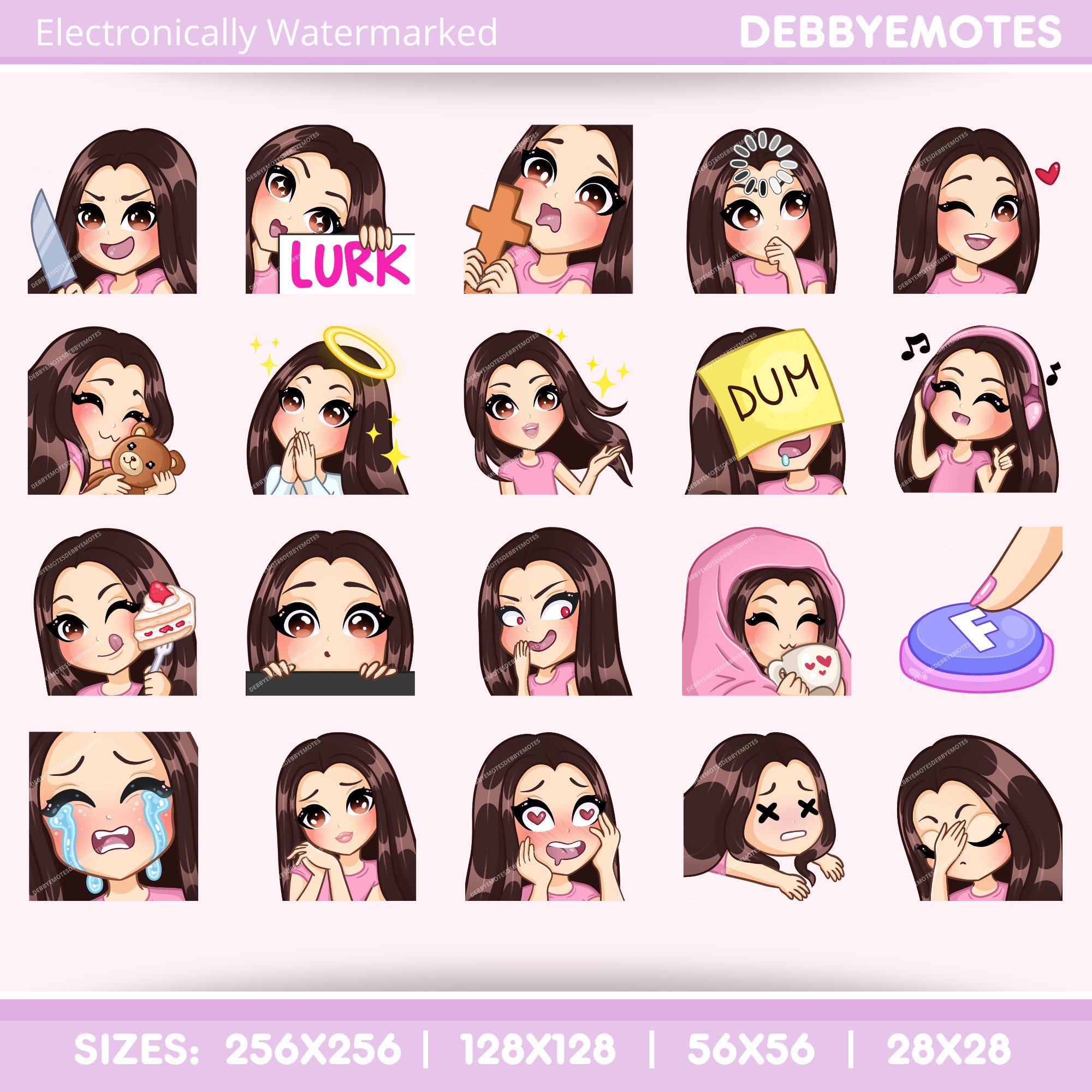 Twitch Emotes, Girl Bundle Pack 85 Pcs for Discord, Youtube and Any ...