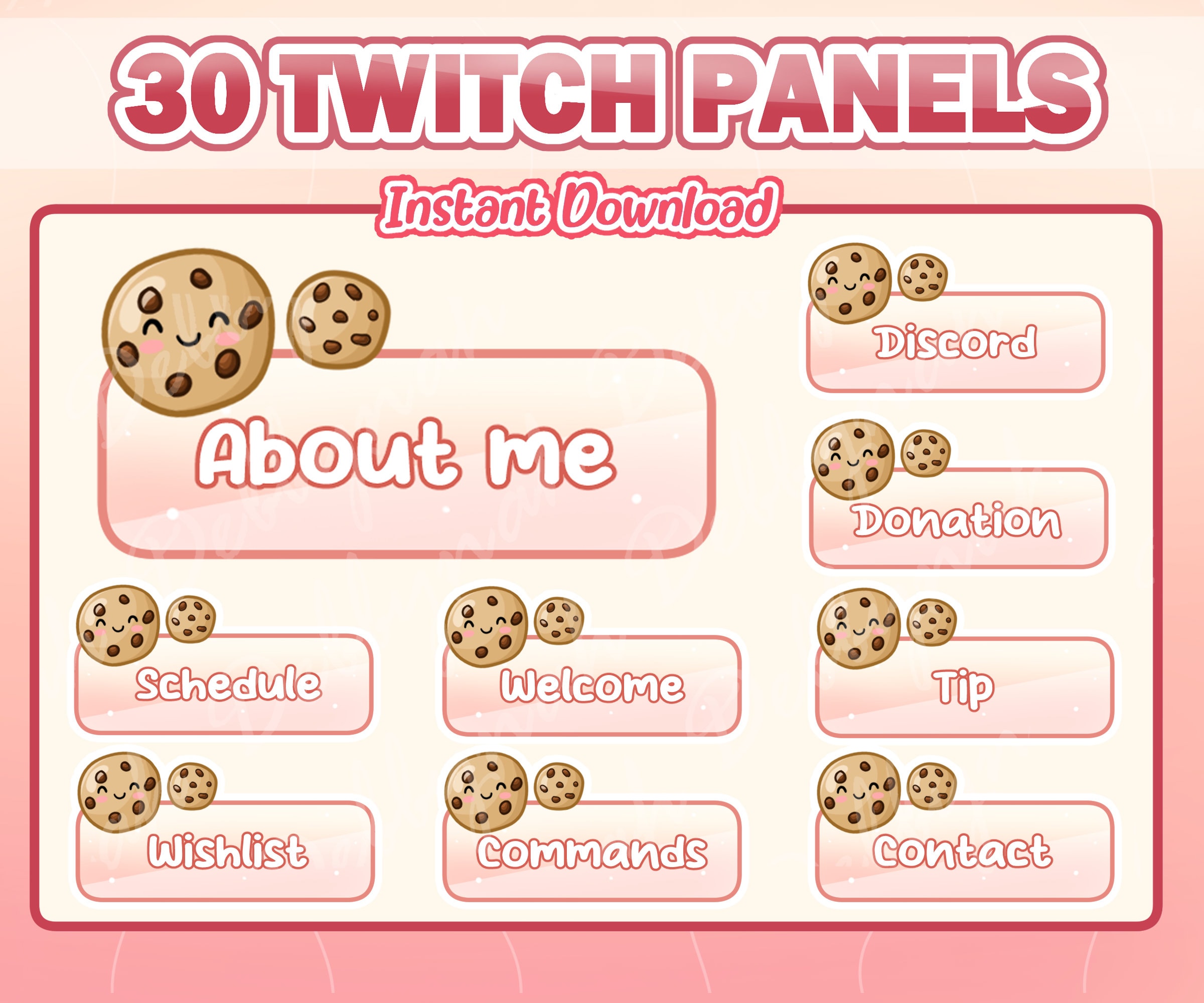 Twitch Panels Cookies for Twitch Banner Stream Schedule 30 Panels ...