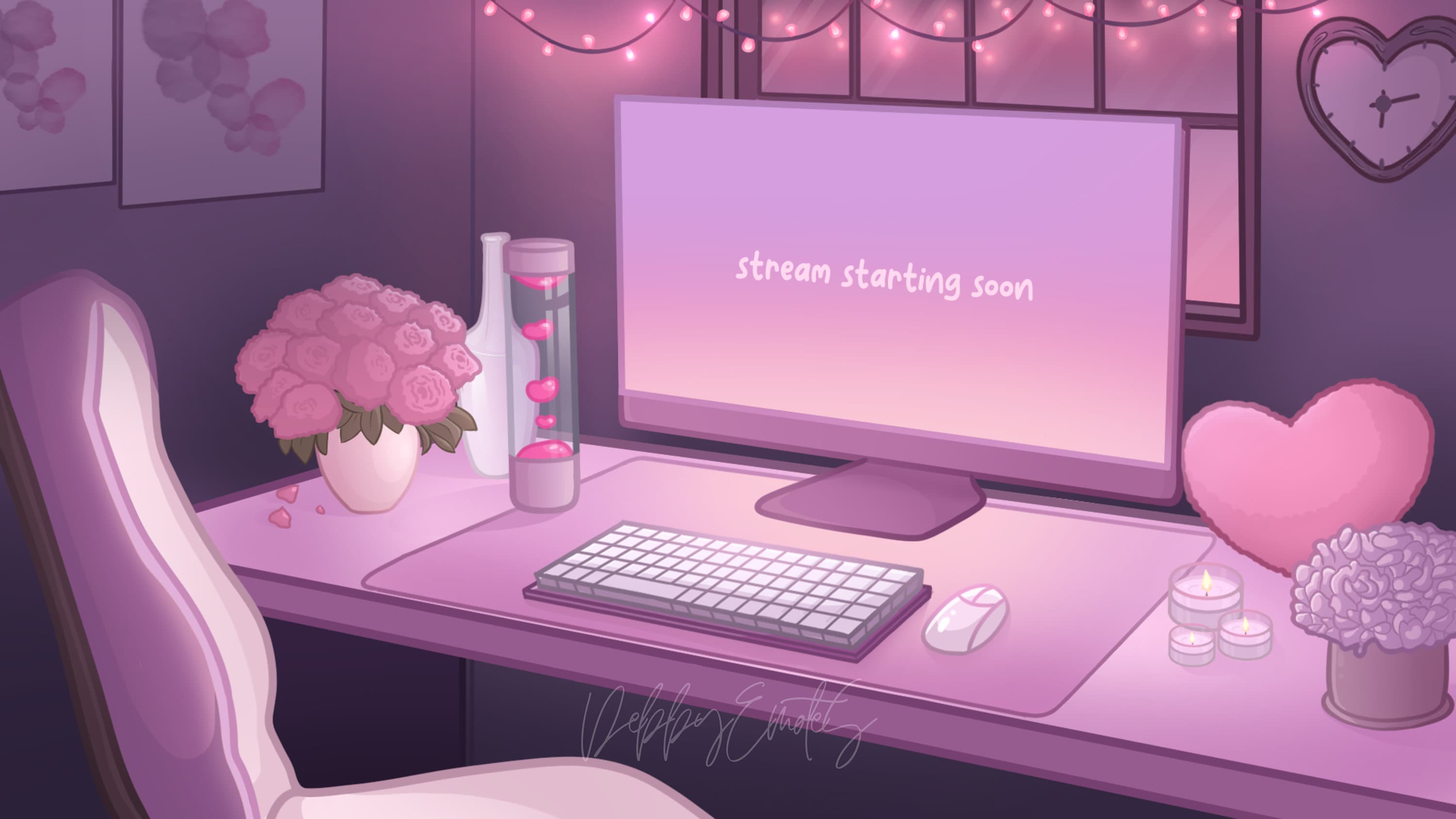 Twitch Overlays Lofi Desk, Animated Switch Scenes for Stream Violet and ...