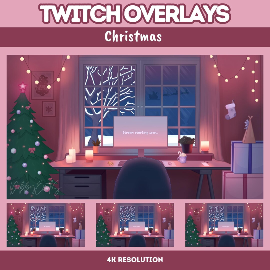 Snow Twitch Overlays, Animated Christmas Stream Scenes for Winter ...