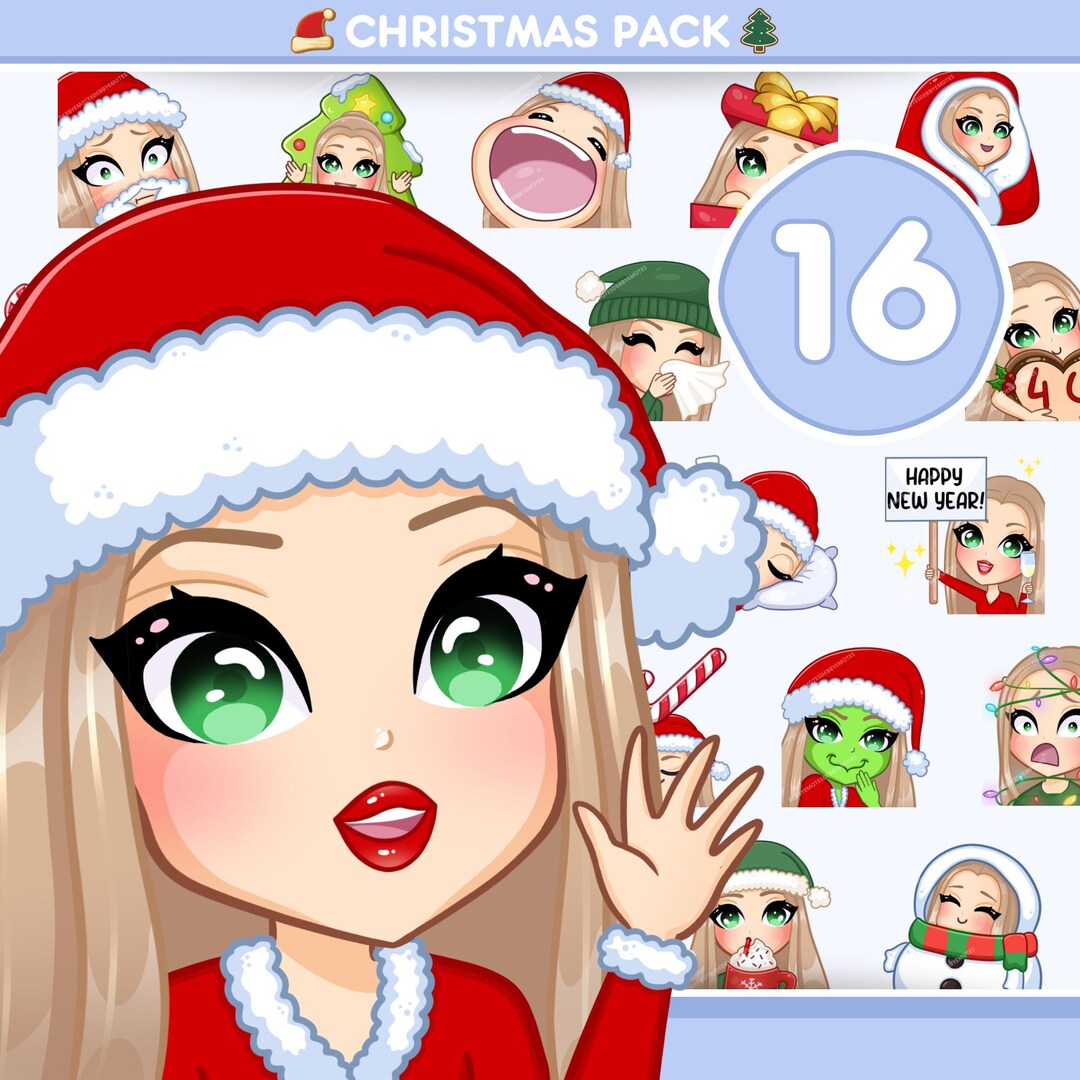 Christmas Girl Emotes, Grinch Emotes, Bundle for Twitch, Discord and ...